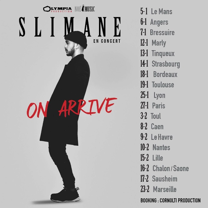 Slimane | On arrive (2017) | Solune tour (2018) - Concerts - Pure Charts