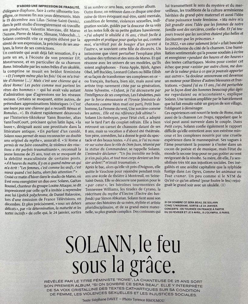 Solann | Album : Si on sombre ce sera beau (24/01/25) - Chanson ...