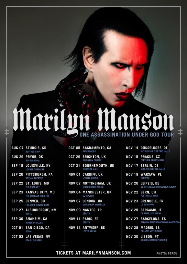 Marilyn Manson - ONE ASSASSINATION UNDER GOD TOUR - Concerts - Pure Charts