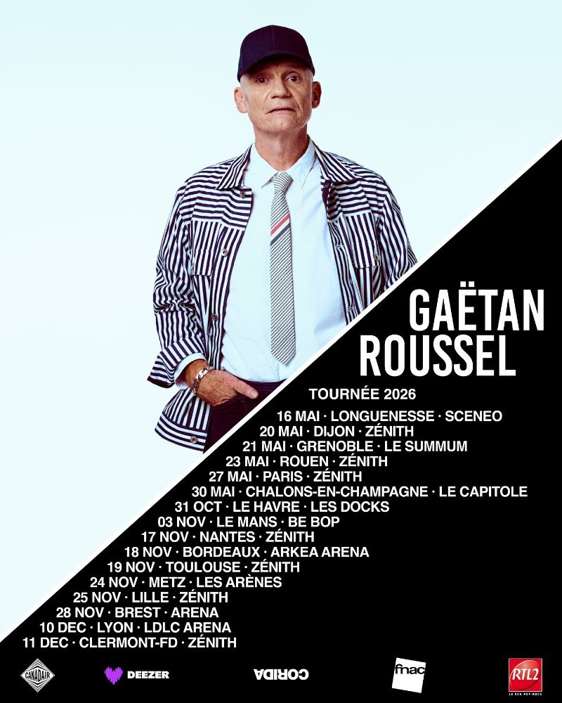 Gaëtan Roussel - Tournée 2026 - Concerts - Pure Charts