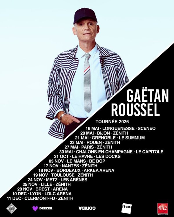 Gaëtan Roussel - Tournée 2026 - Concerts - Pure Charts