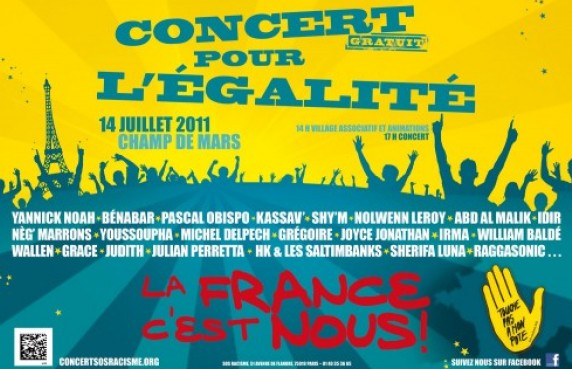 Concert géant pour l'association SOS Racisme le 14 juillet
